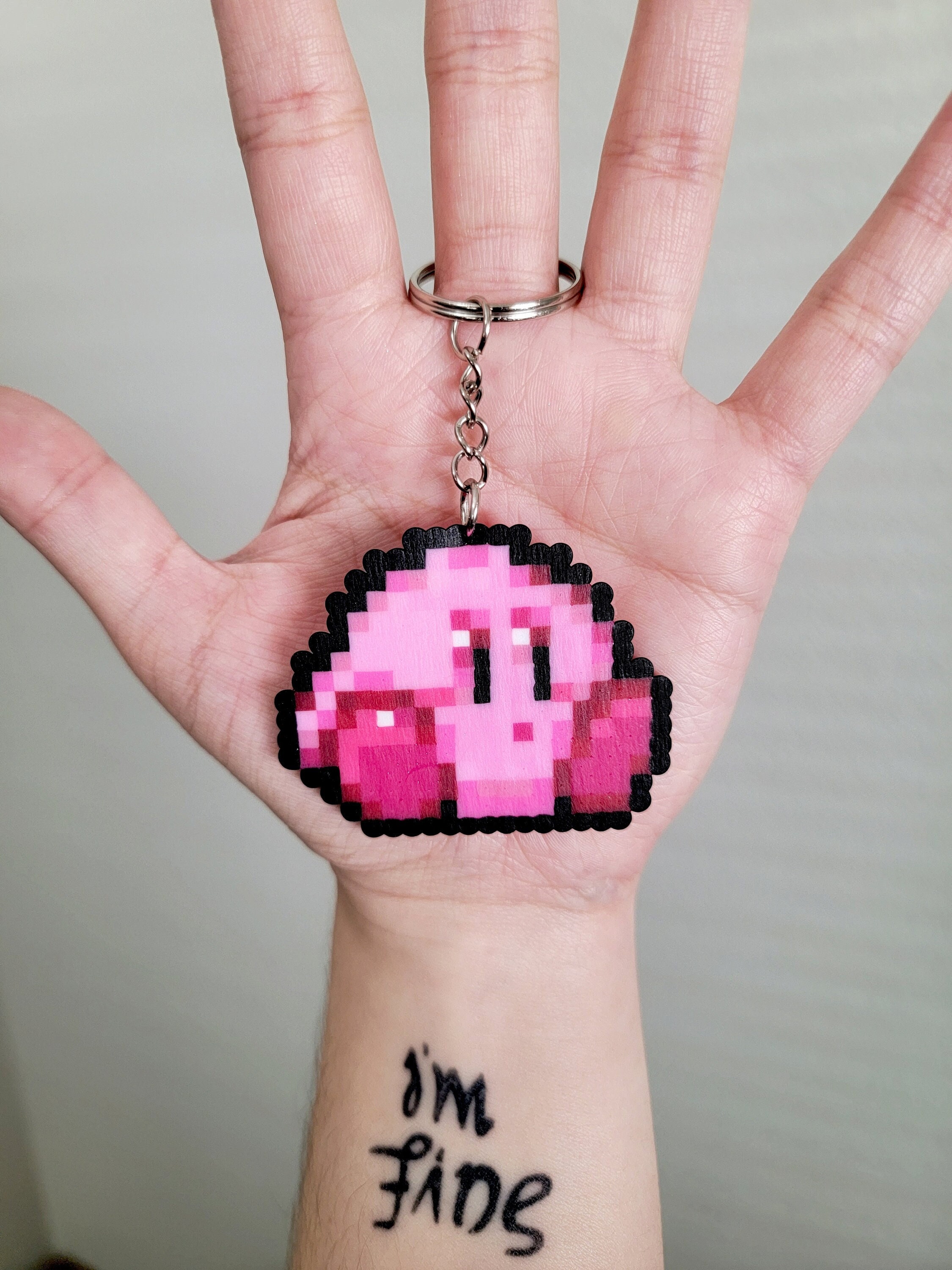 Sitting Kirby Perler Bead Keychain Magnet or Plain - Etsy