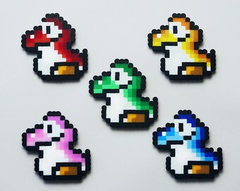 Perler Bead Yoshi Pixel Art Keychain or Magnet - Etsy