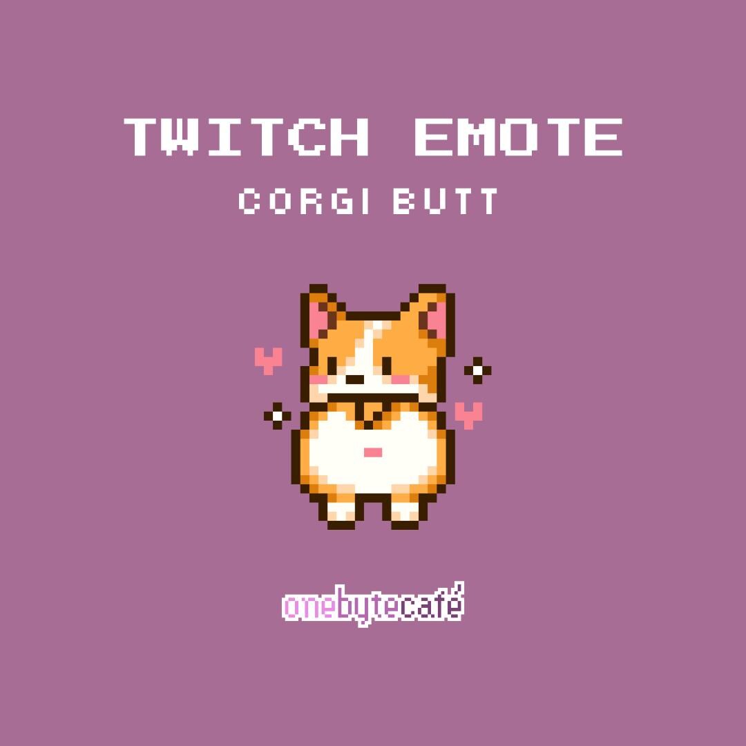 Cute Corgi Emote for Twitch, Pixel Art Badges, Kawaii Dog, Premade ...