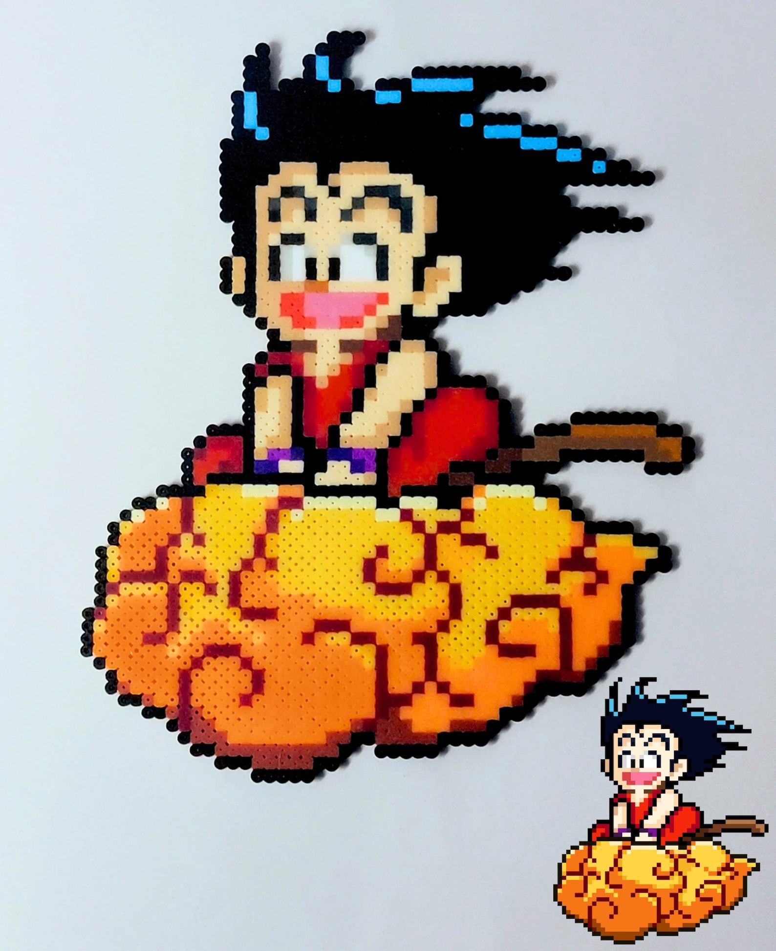 Kid Goku on Flying Nimbus Perler Magnet-dragon Ball Z Inspired Handmade ...