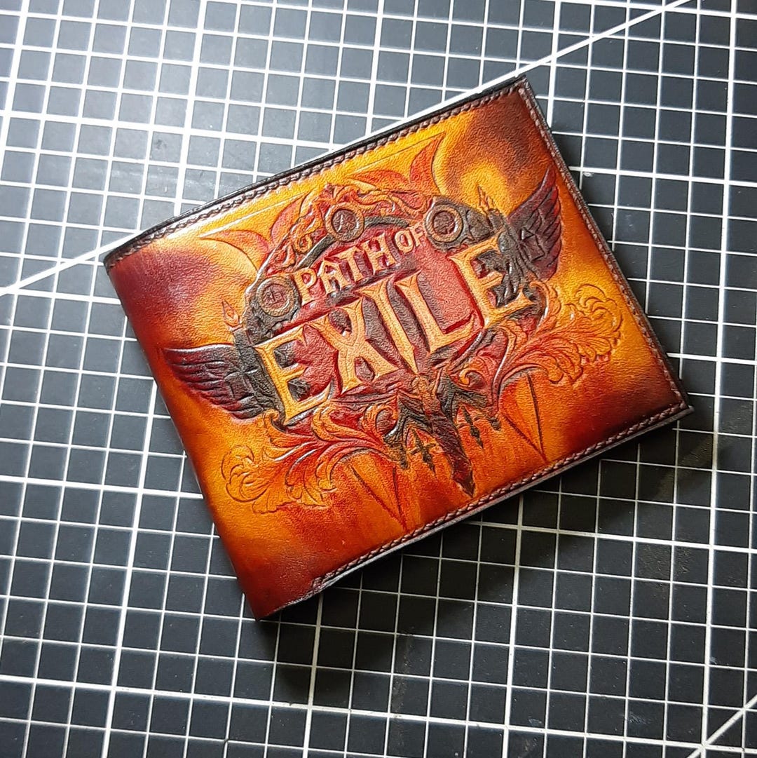 Path of Exile 2 Leather Wallet, Customize Calligraphy - Etsy