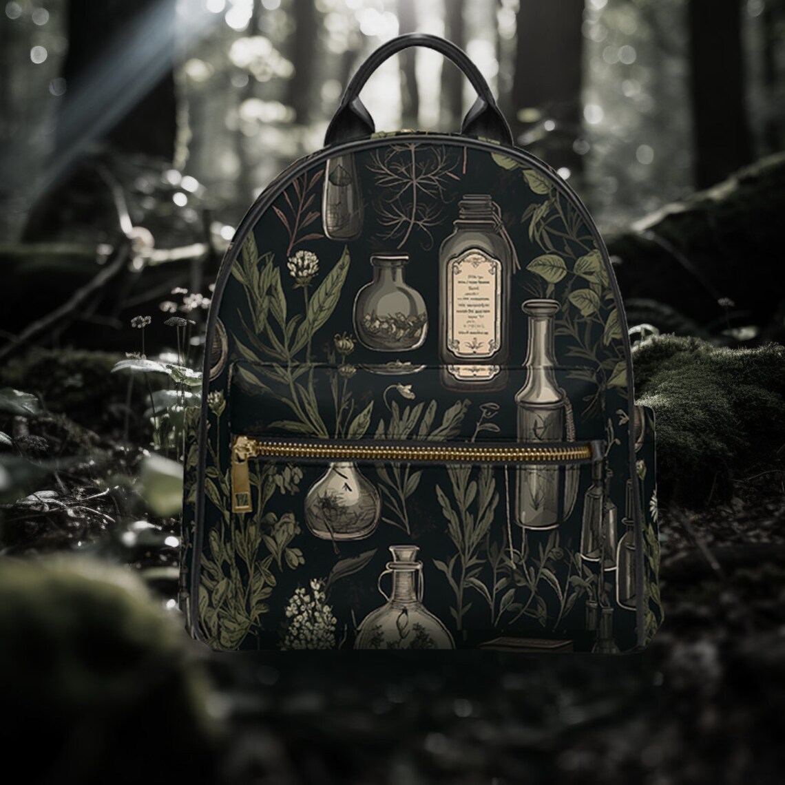 Dark Academia Cottagecore Witch Vegan Leather Backpack Cute Women ...