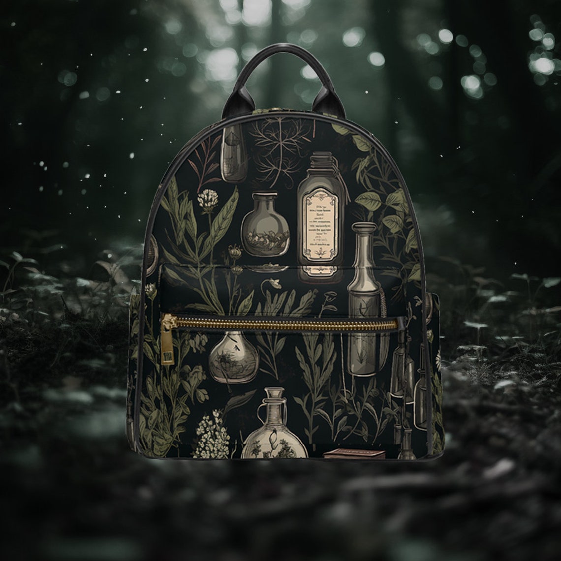 Dark Academia Cottagecore Witch Vegan Leather Backpack Cute Women ...