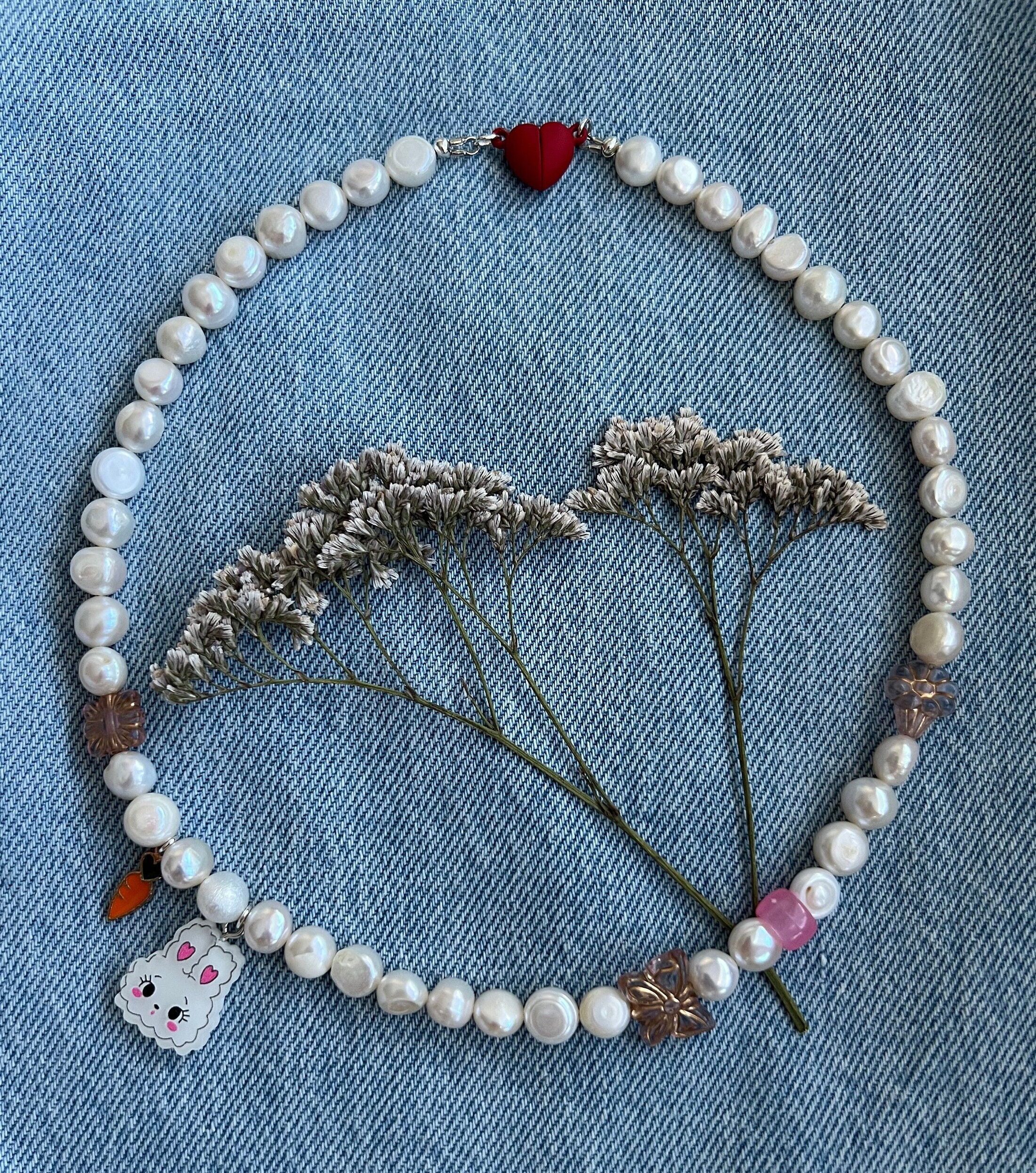 Natural Pearl Rabbit Necklace,animal Pendant,natural Pearl, Handcrafted ...