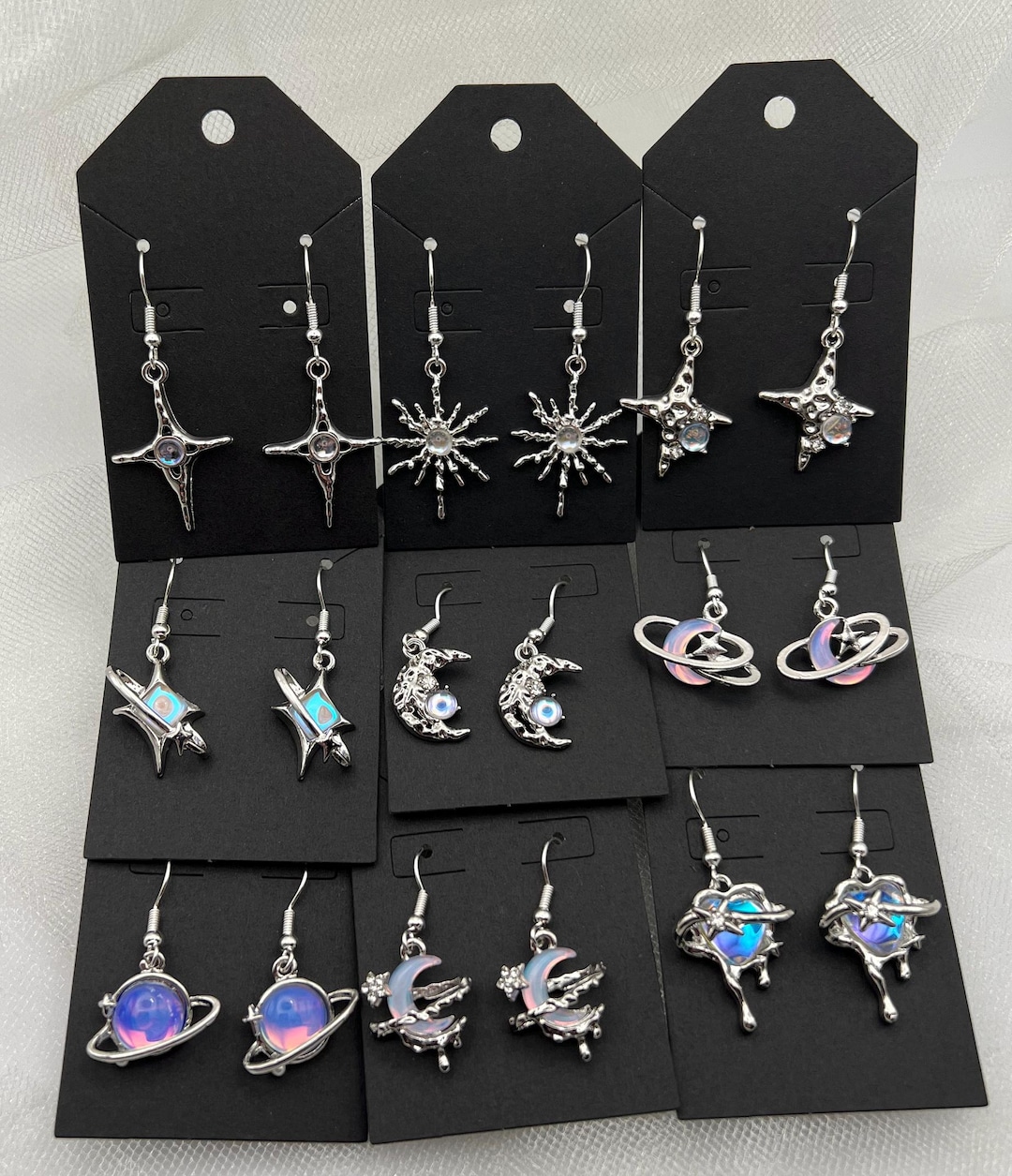 Cosmic Opal Earrings, Space-themed Earrings With Opal Accents ...