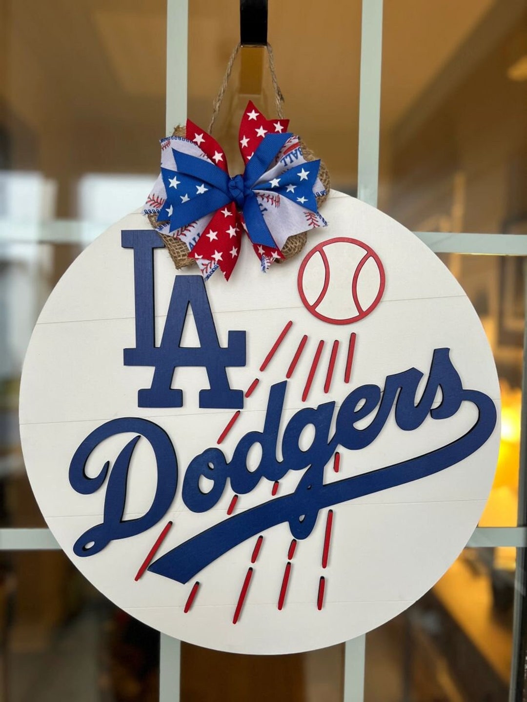 LA Dodgers Door Hanger Los Angeles Baseball Front Door Decor 3D Wood ...