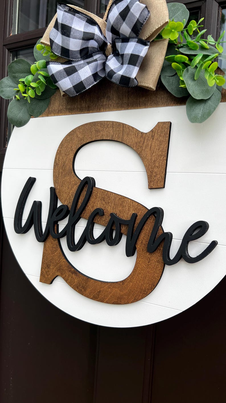 Personalized Welcome Door Hanger | 3D Initial, Last Name - Etsy