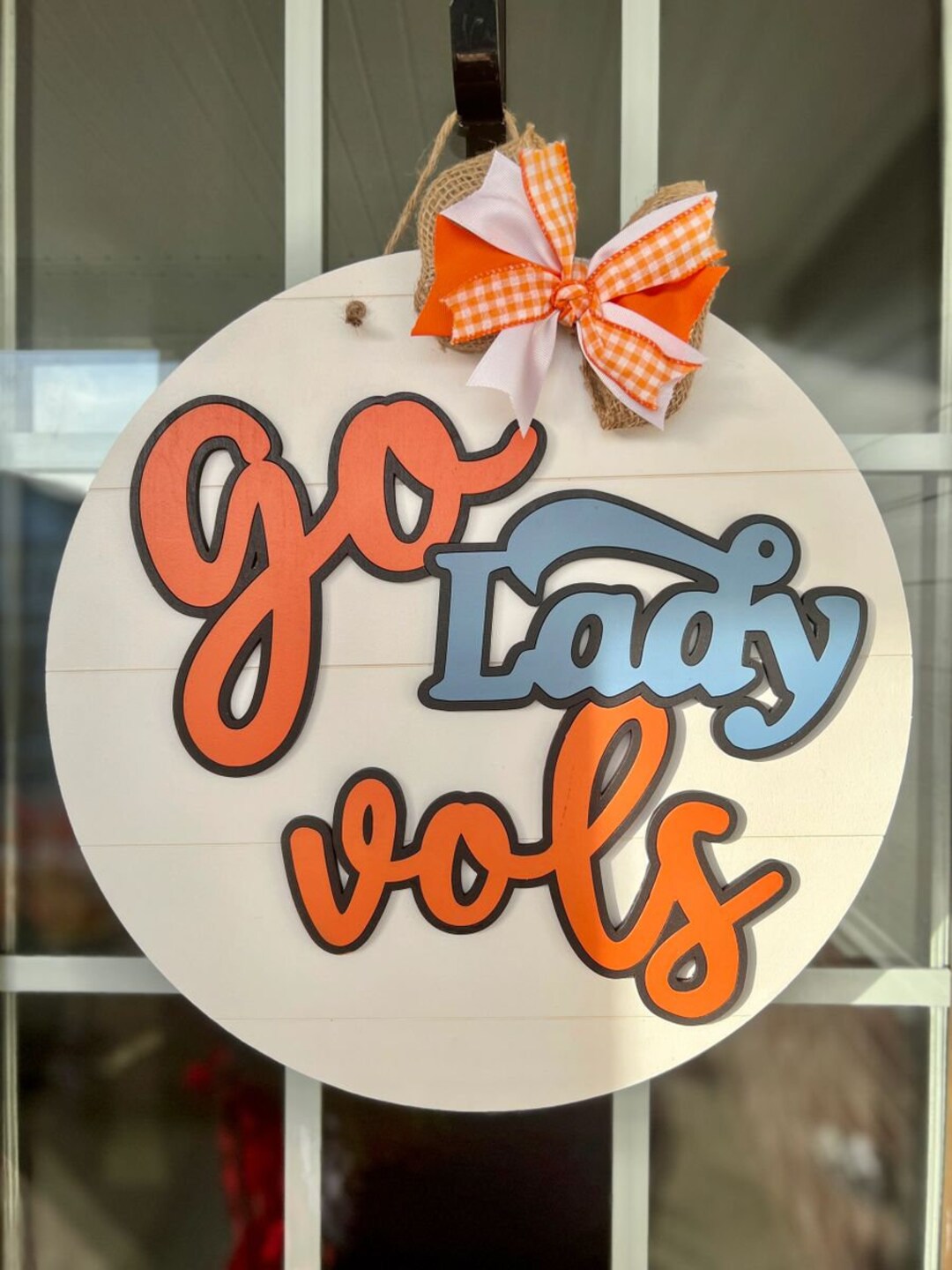 Handmade Go Lady Vols Door Hanger Shiplap Backer Front Door Decor ...