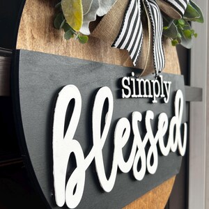 Simply Blessed Door Hanger | Front Door Decor | 3D Wood Lettering ...
