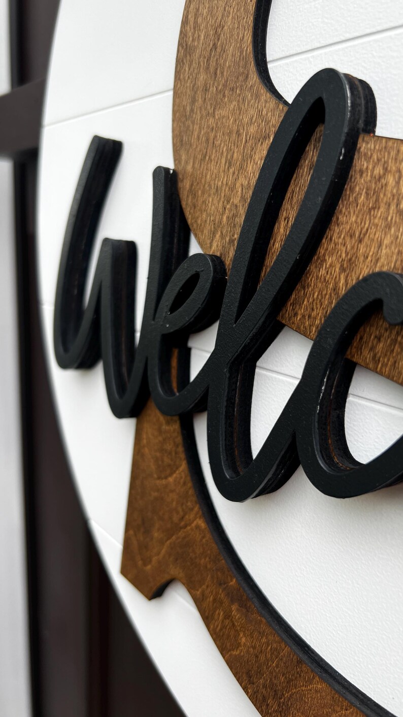 Personalized Welcome Door Hanger | 3D Initial, Last Name - Etsy