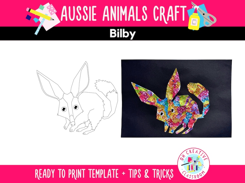 Bilby Craft Tutorial for Children | Included Printable Template ...
