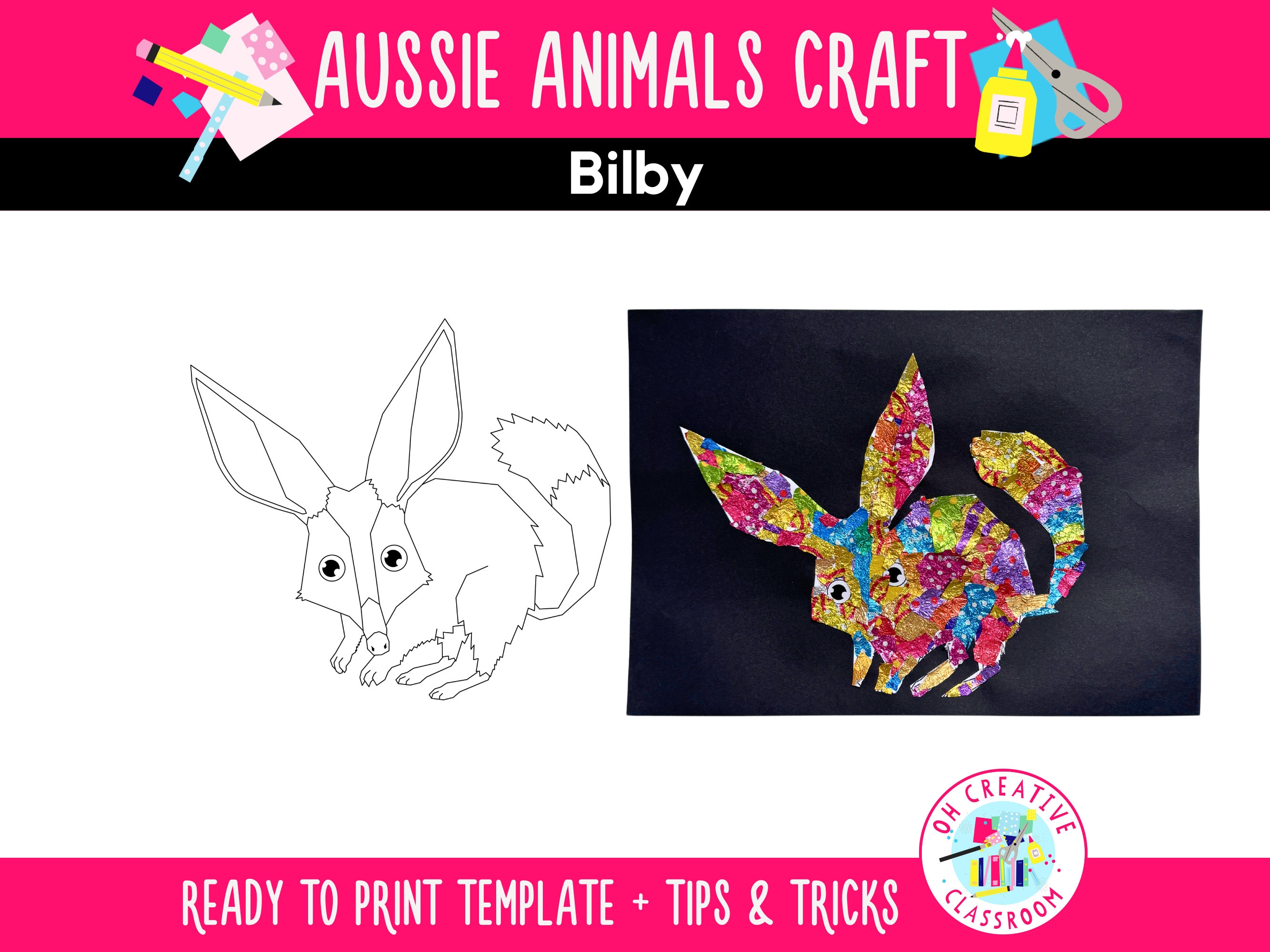 Bilby Craft Tutorial for Children | Included Printable Template ...