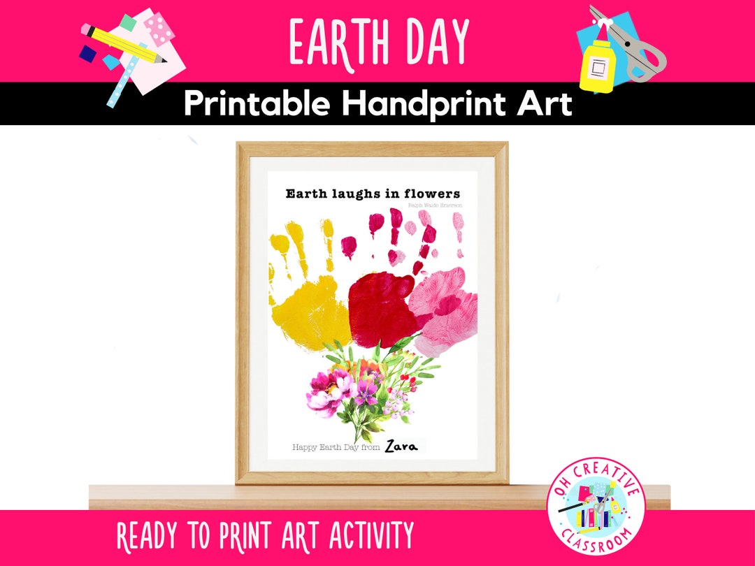 Earth Day Handprint Art. Flower Handprint Craft for Preschools and ...