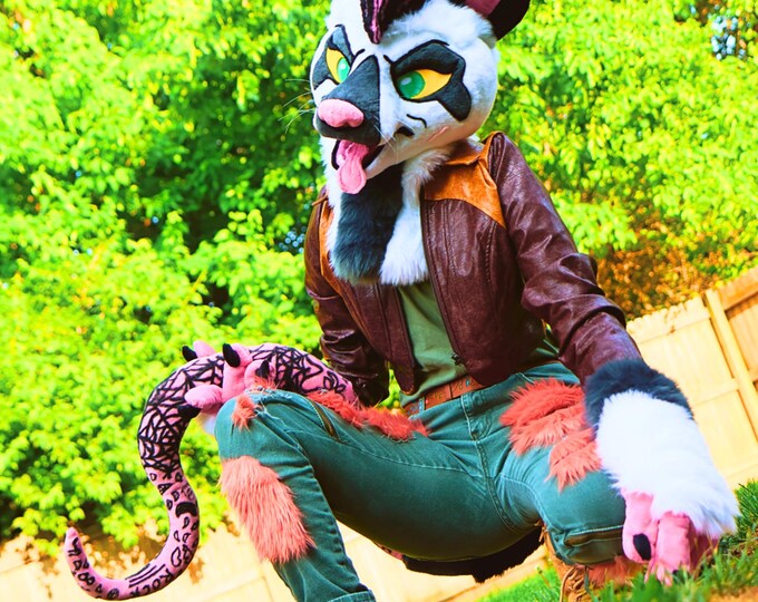Fursuit Premade Mini Partial "queen" Opossum Furry Costume Head/paws/tail/art/furry Jeans - Etsy