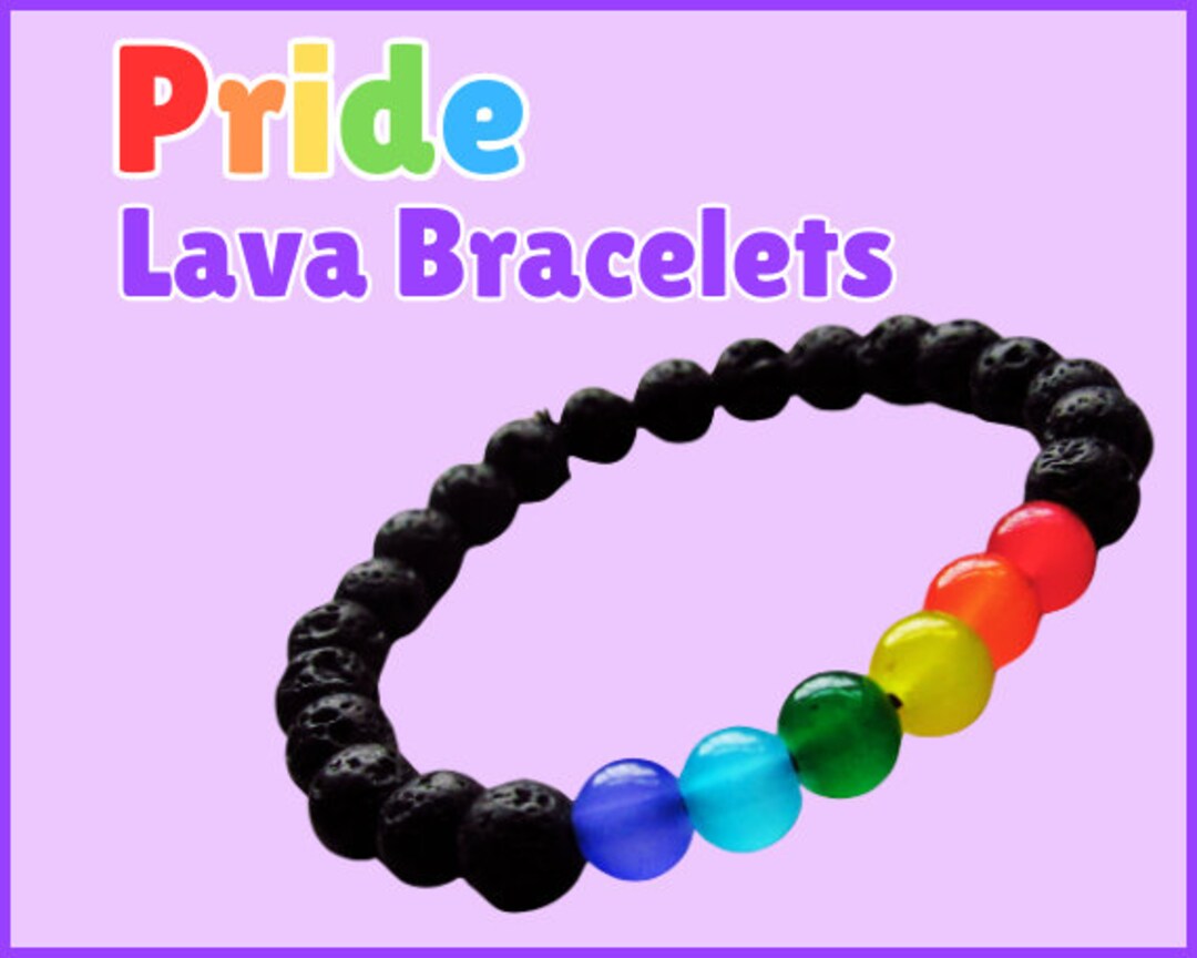 Pride Flag Lava Rock Beaded Bracelets - Etsy