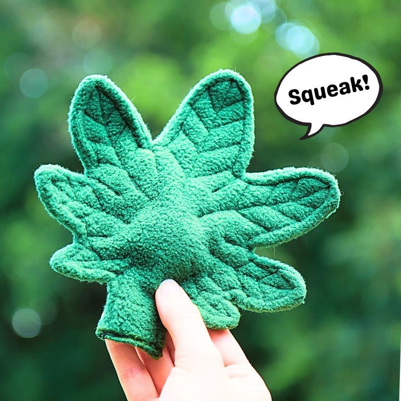 Weed Leaf Prop Plush Squeaker Toy for Fursuits and Cosplay - Etsy
