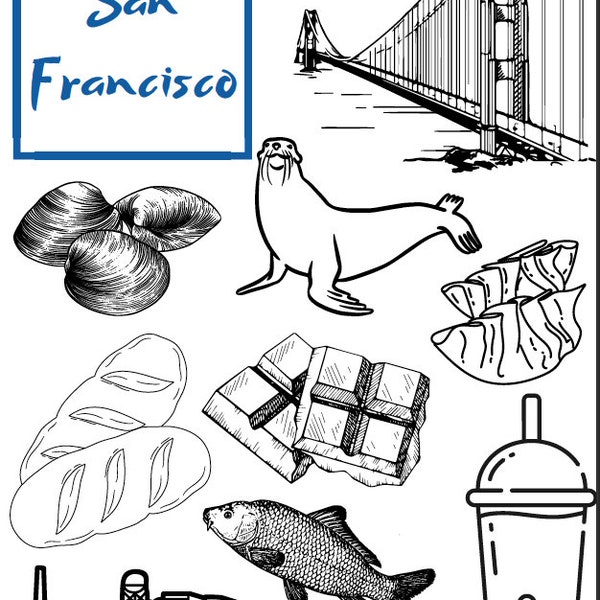 San Francisco Coloring Page - Etsy