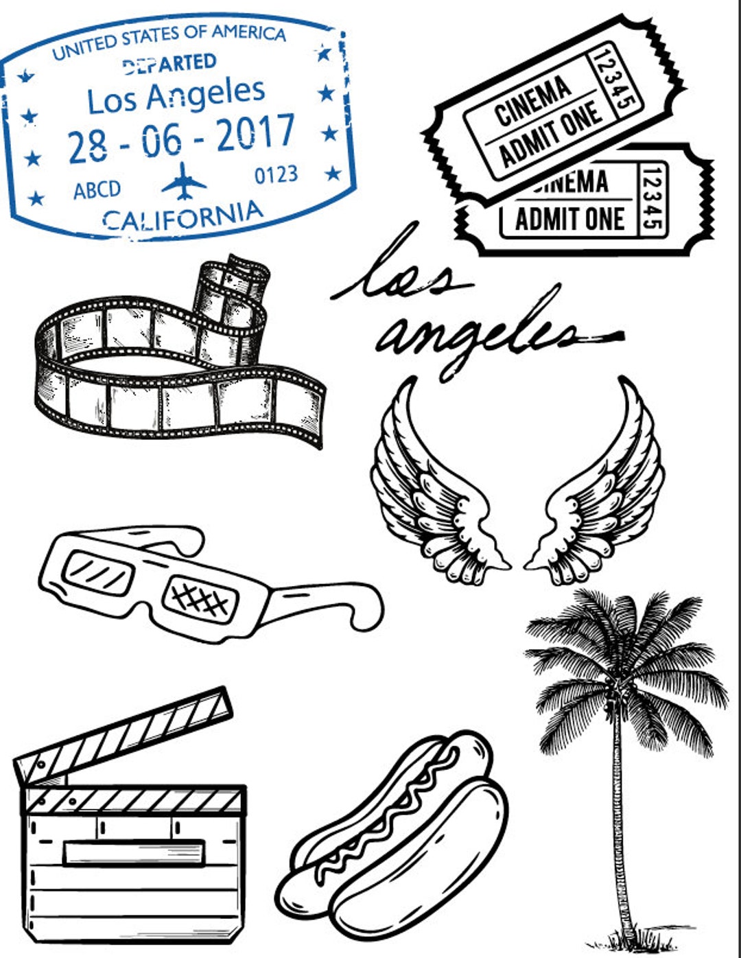 Los Angeles Coloring Page - Etsy