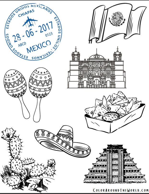 Mexico - Coloring Page - Etsy