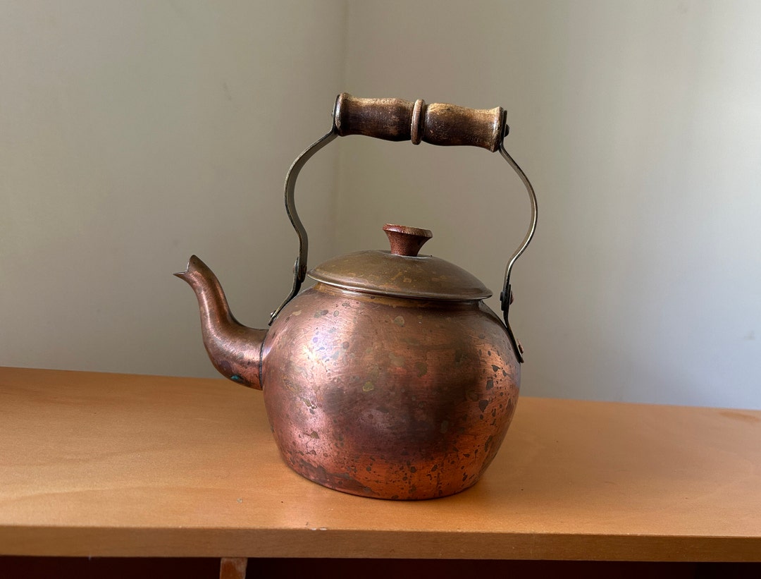 Small Copper Kettle - Wood Handle - Made in Portugal - Etsy