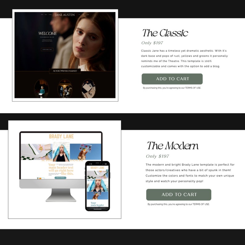 Website Template for Modern Creatives, Bold, Modern Designs, Showit ...