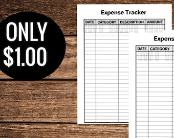 Spending Tracker Printable | Monthly Expense Log | Business Expense Planner | Money Budget Chart ...