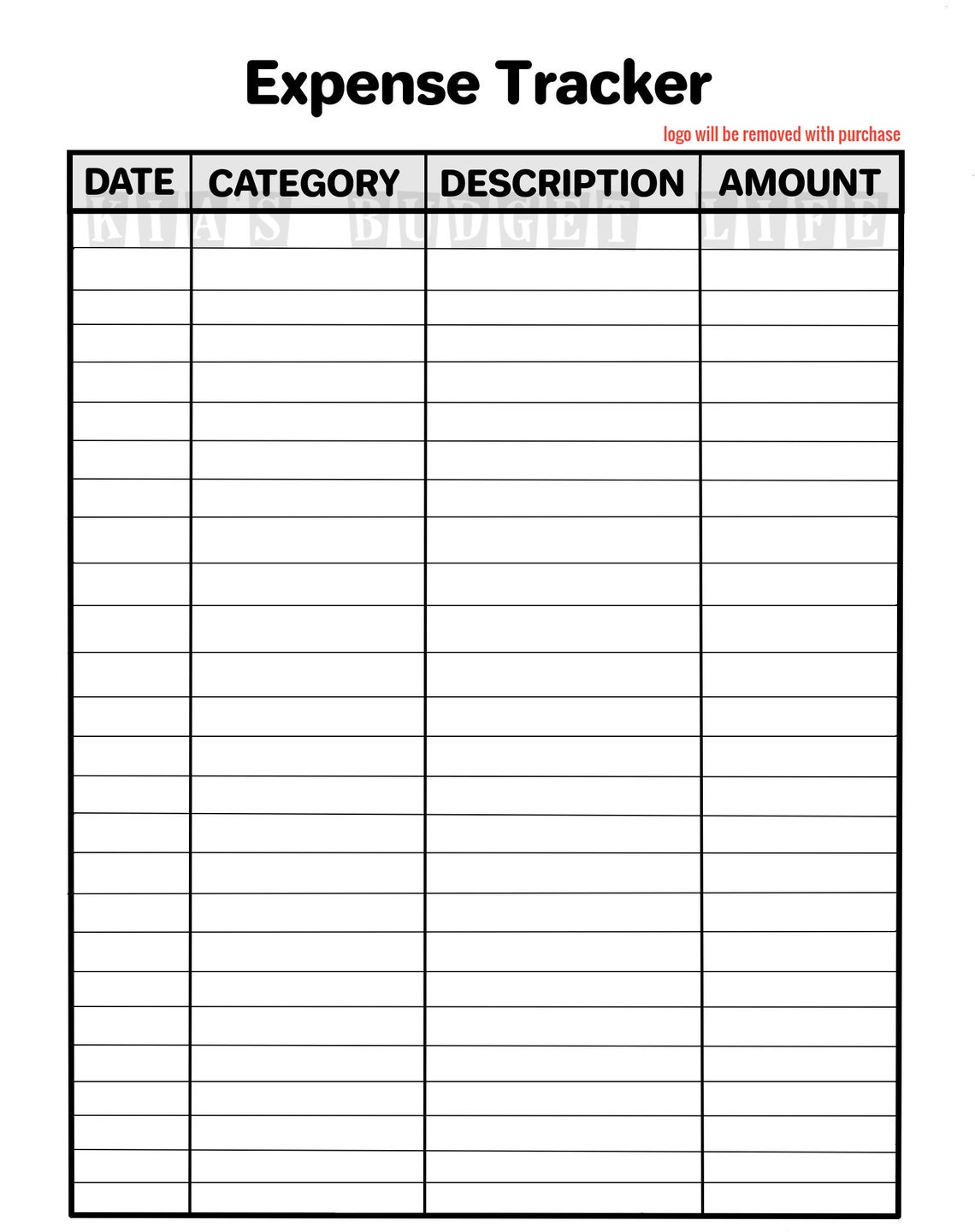 Expense Tracker Printable | Spending Tracker | Money Budget Chart | US ...