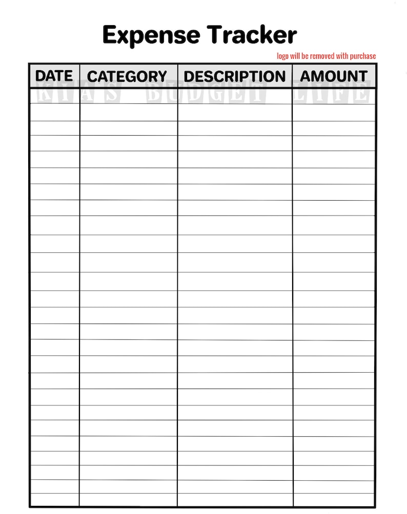 Expense Tracker Printable | Spending Tracker | Money Budget Chart | US ...