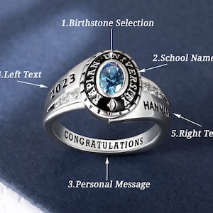 Personalized School Class Ring, Jewelry, High School, College ...