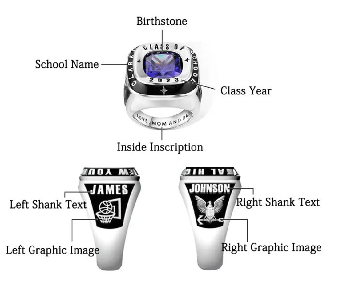 Personalized Class Ring for High School, College & University ...