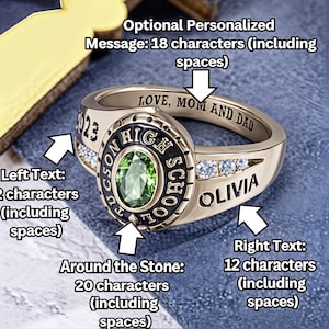 Custom School Class Ring, Jewelry, High School, Home School, College ...