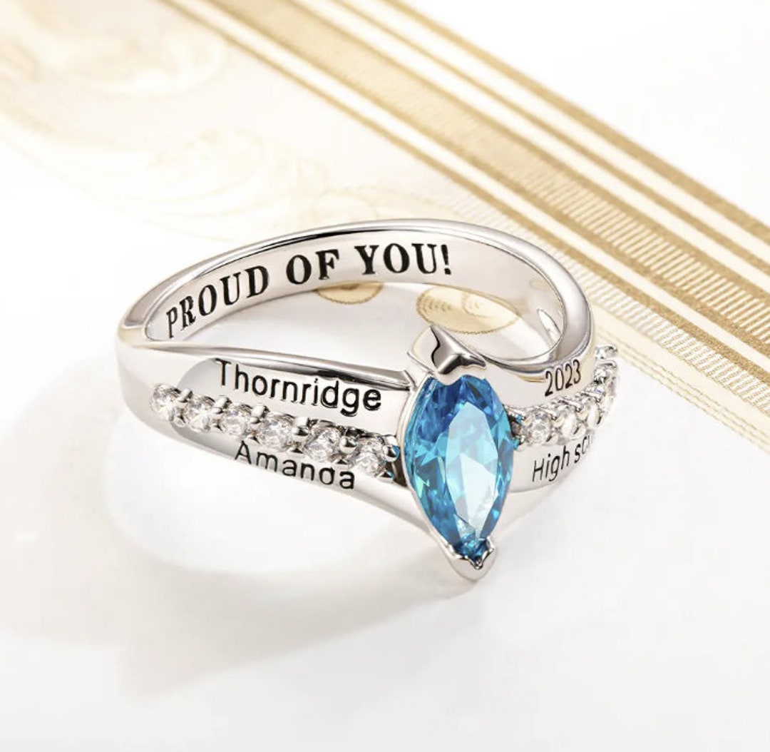 Personalized School Class Ring Jewelry High School University ...