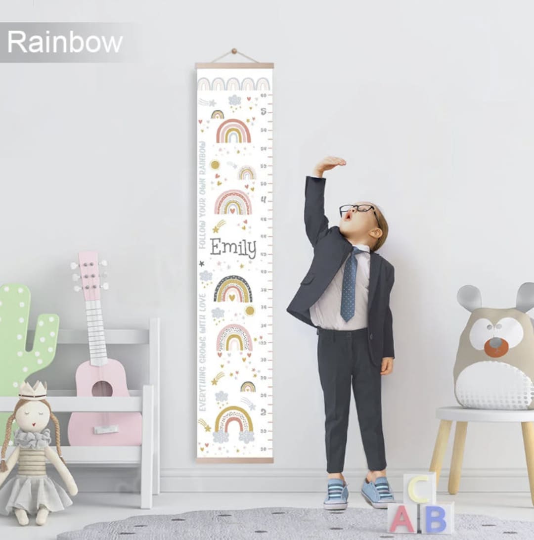 Customizable Children Name Wall Mounted Growth Chart - Etsy