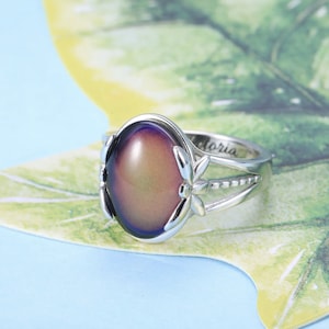 Personalized Mood Ring, Color Changing Ring, Gift for Her - Etsy