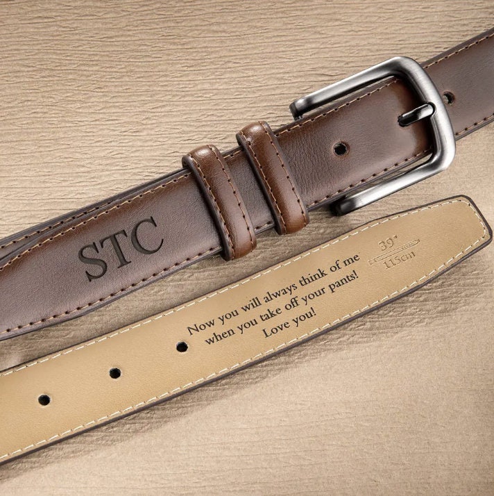 Custom Engraved Belts for Men, Personalized Leather Gifts for Him, Belt ...