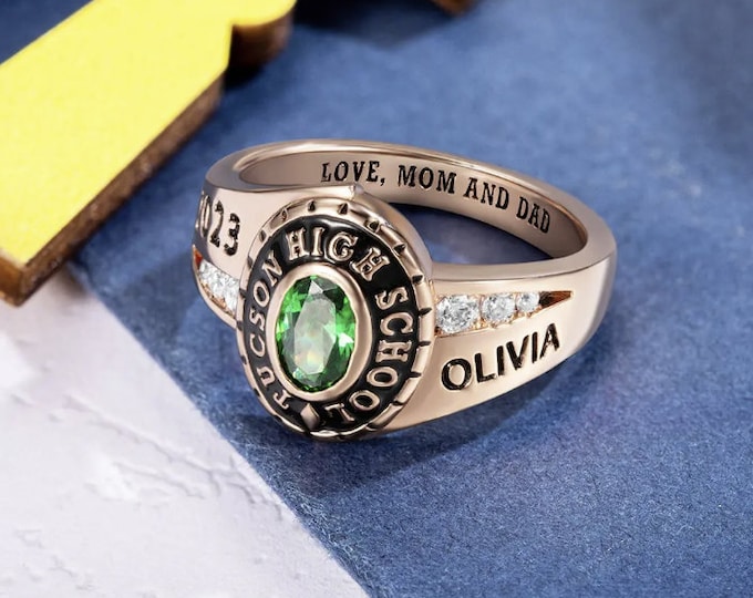 Personalized School Class Ring, Jewelry, High School, College ...