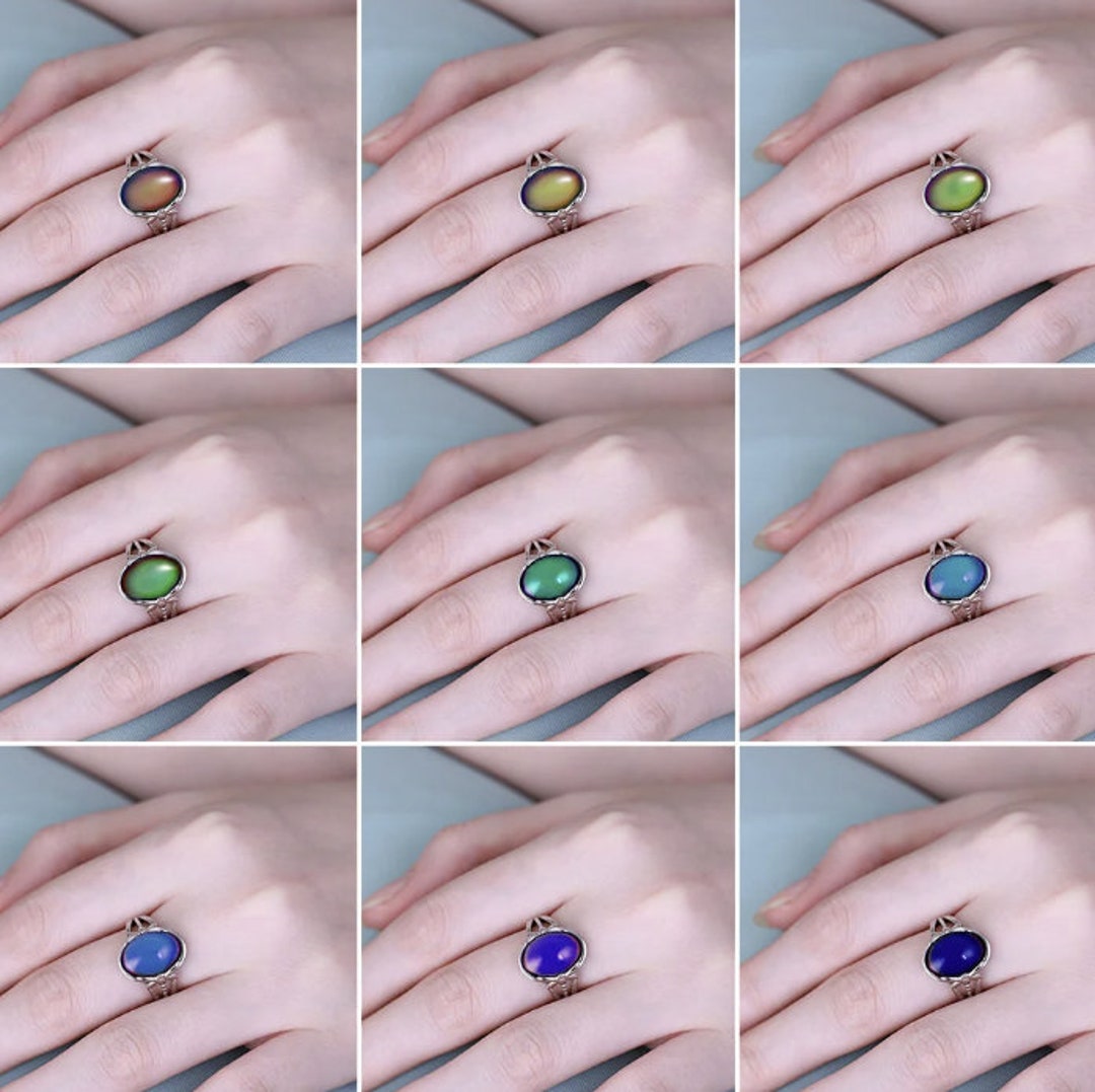 Personalized Mood Ring, Color Changing Ring, Gift for Her - Etsy