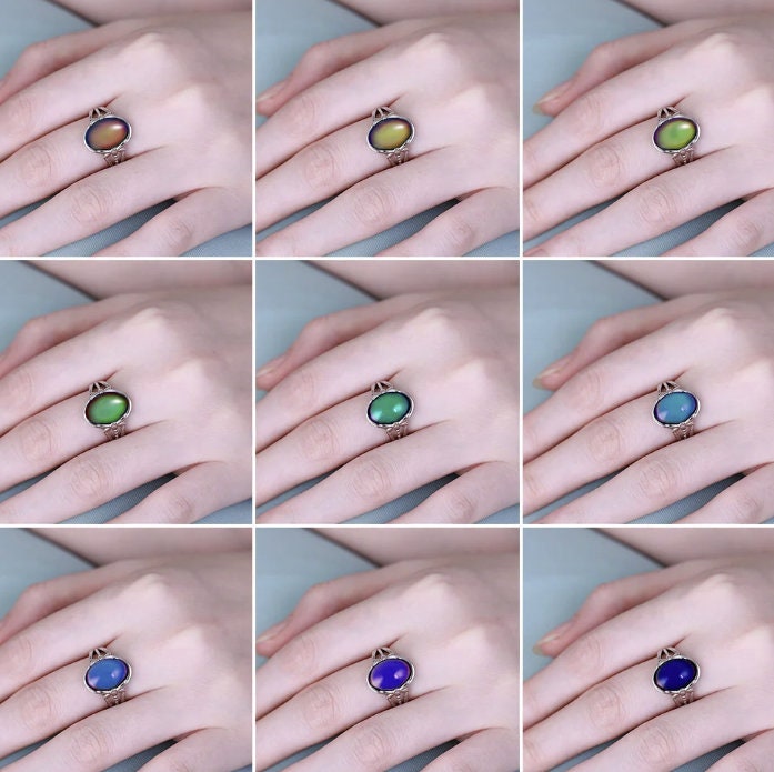 Personalized Mood Ring, Color Changing Ring, Gift for Her - Etsy