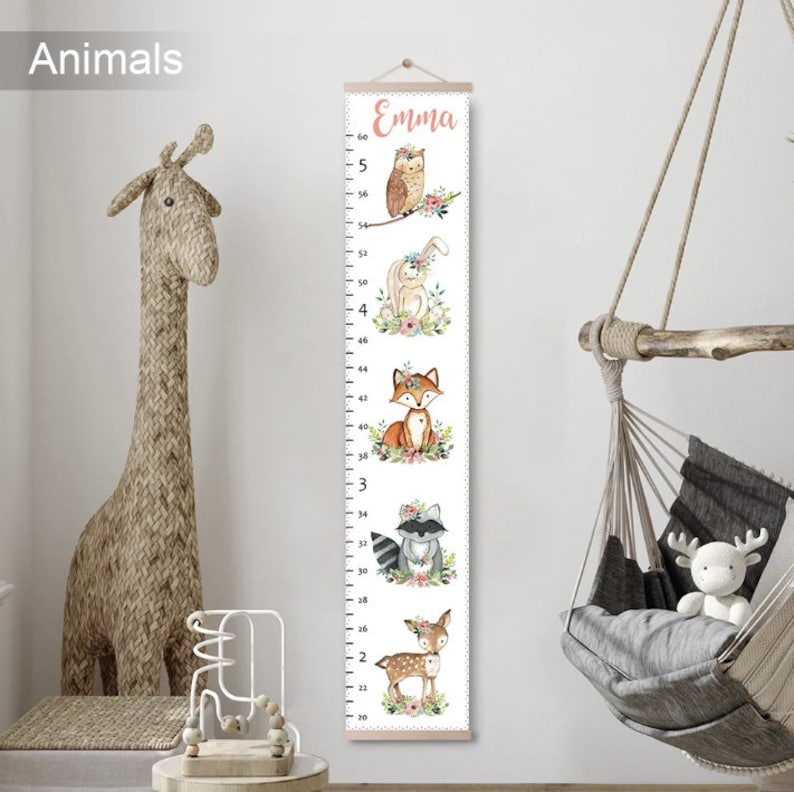 Customizable Children Name Wall Mounted Growth Chart - Etsy