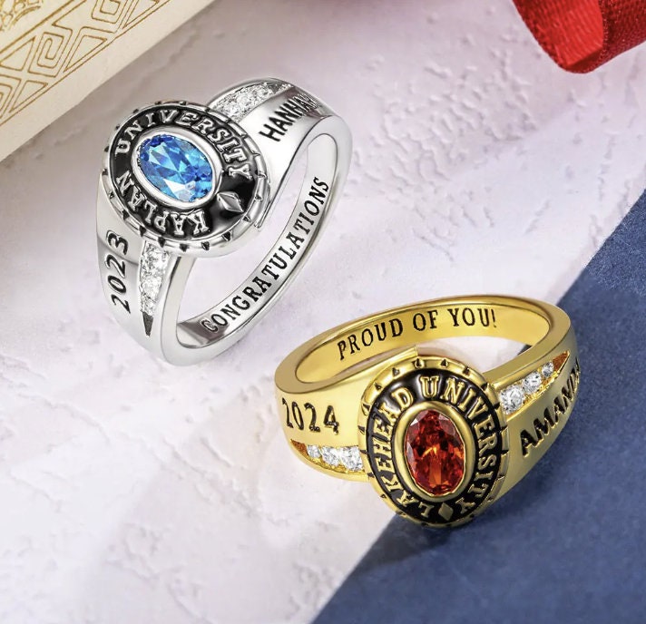 Custom School Class Ring, Jewelry, High School, College, University ...