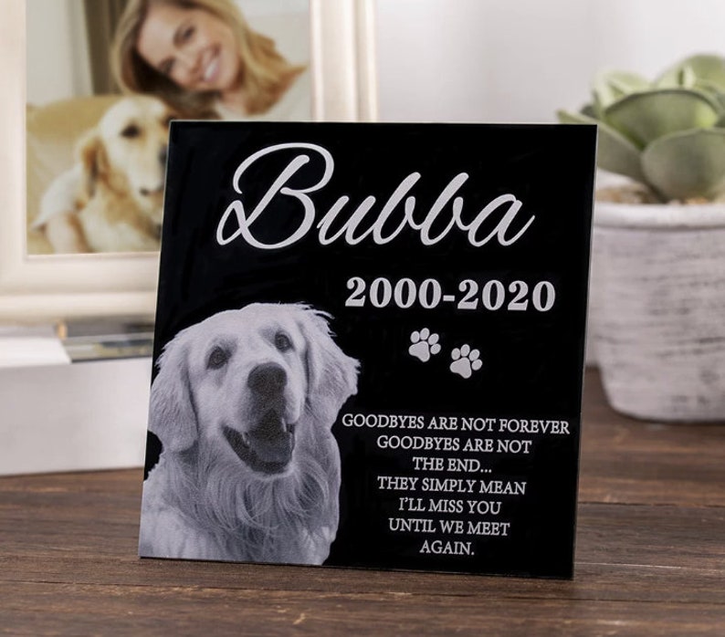 Memorial Pet Tombstone Featuring Personalized Message and Photo ...