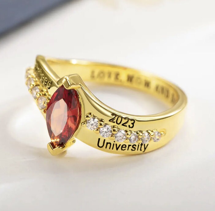 Personalized School Class Ring Jewelry High School University ...