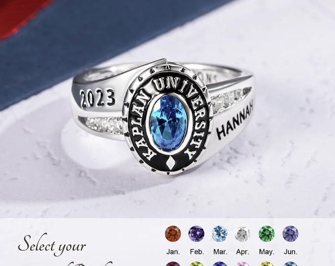 Custom School Class Ring, Jewelry, High School, College, University ...