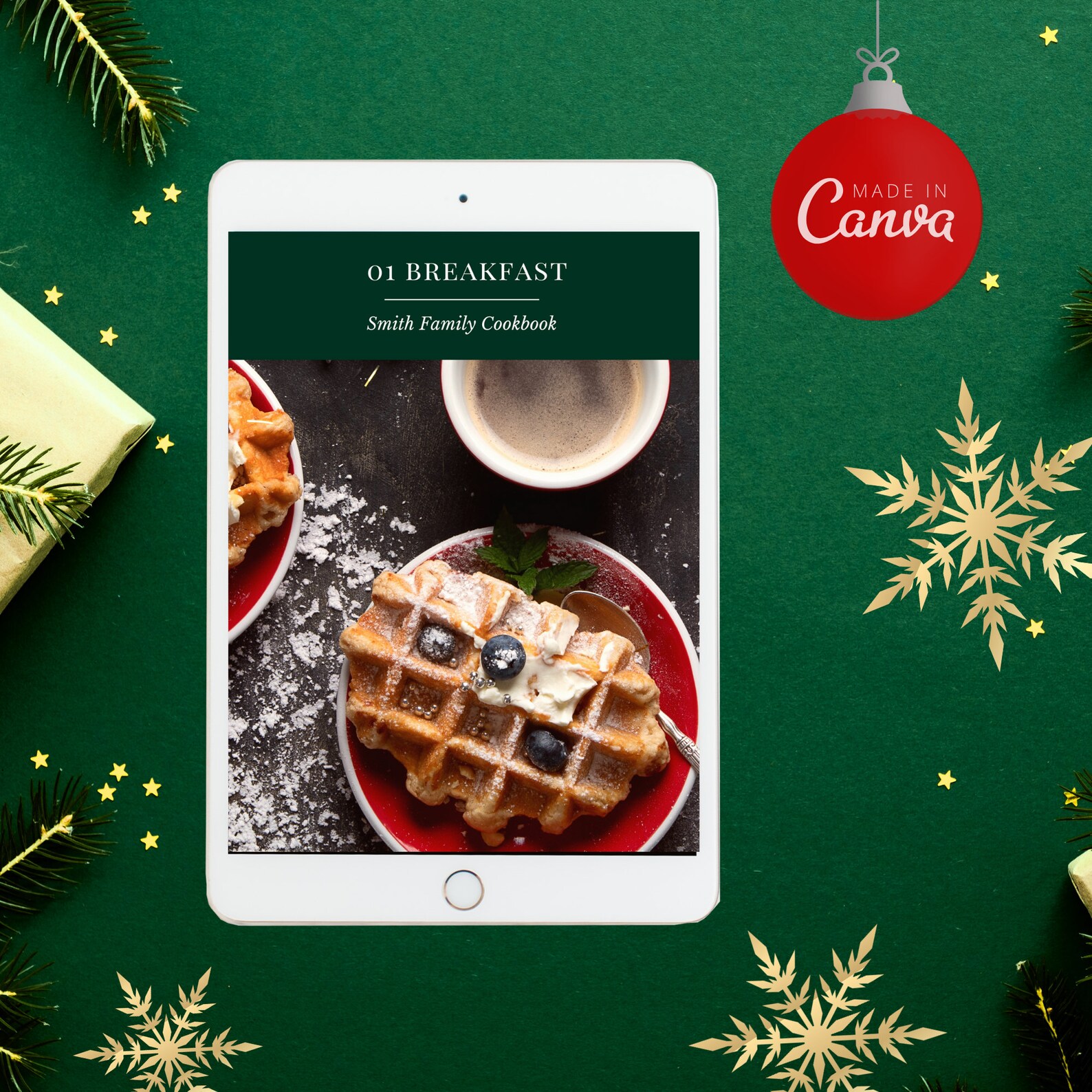 Cookbook Template | Recipe Book Template | Holiday Recipes | Christmas ...