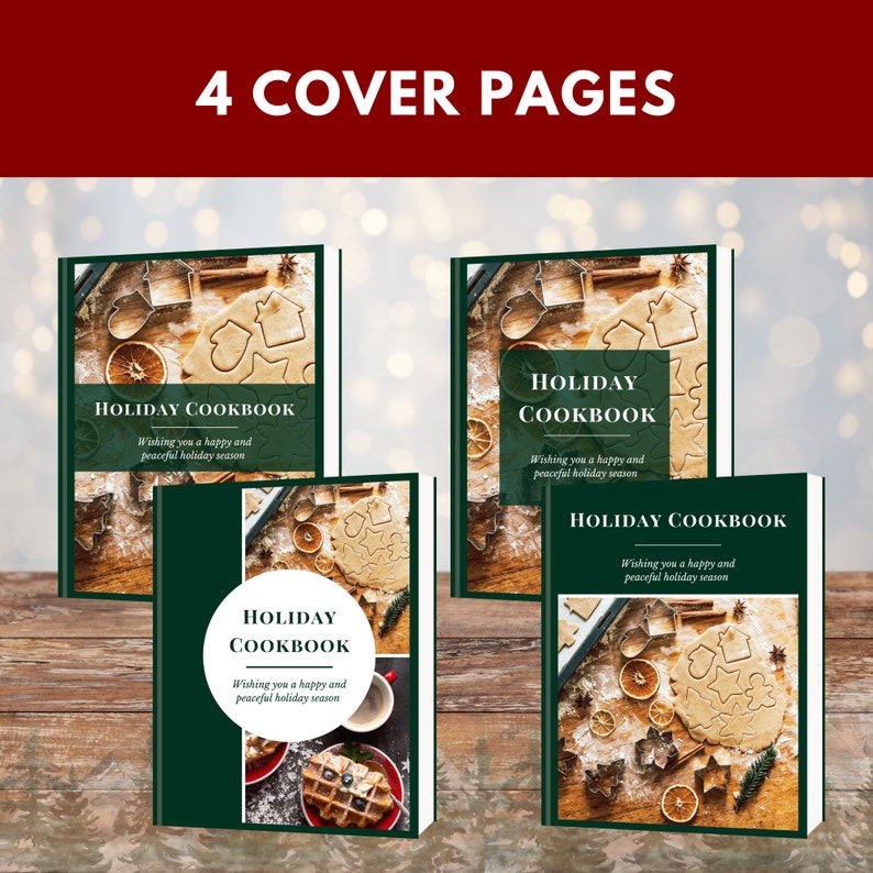 Cookbook Template | Recipe Book Template | Holiday Recipes | Christmas ...
