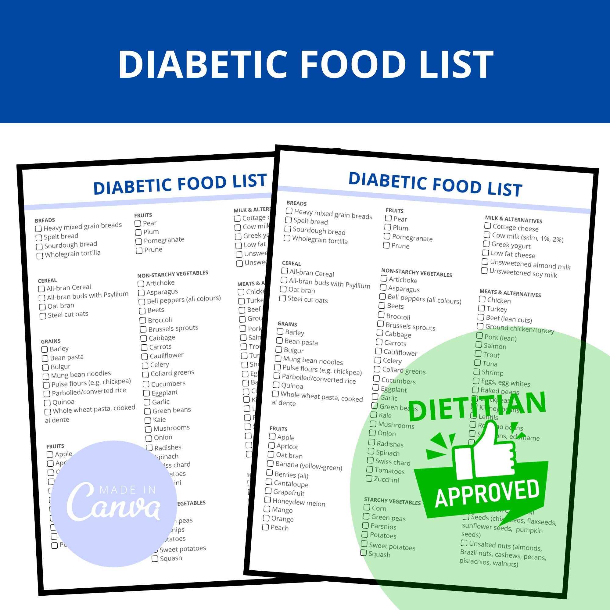 Diabetic Food List | Type 2 Diabetes | Glycemic Index | PCOS | Diabetic ...