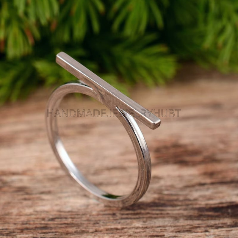 Bar Ring Silver - Etsy
