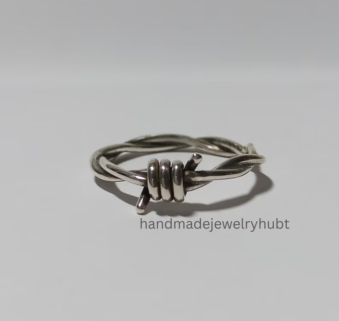 Barbed Wire Ring, Punk Ring Goth Ring Edgy Ring, Minimalistic Ring ...