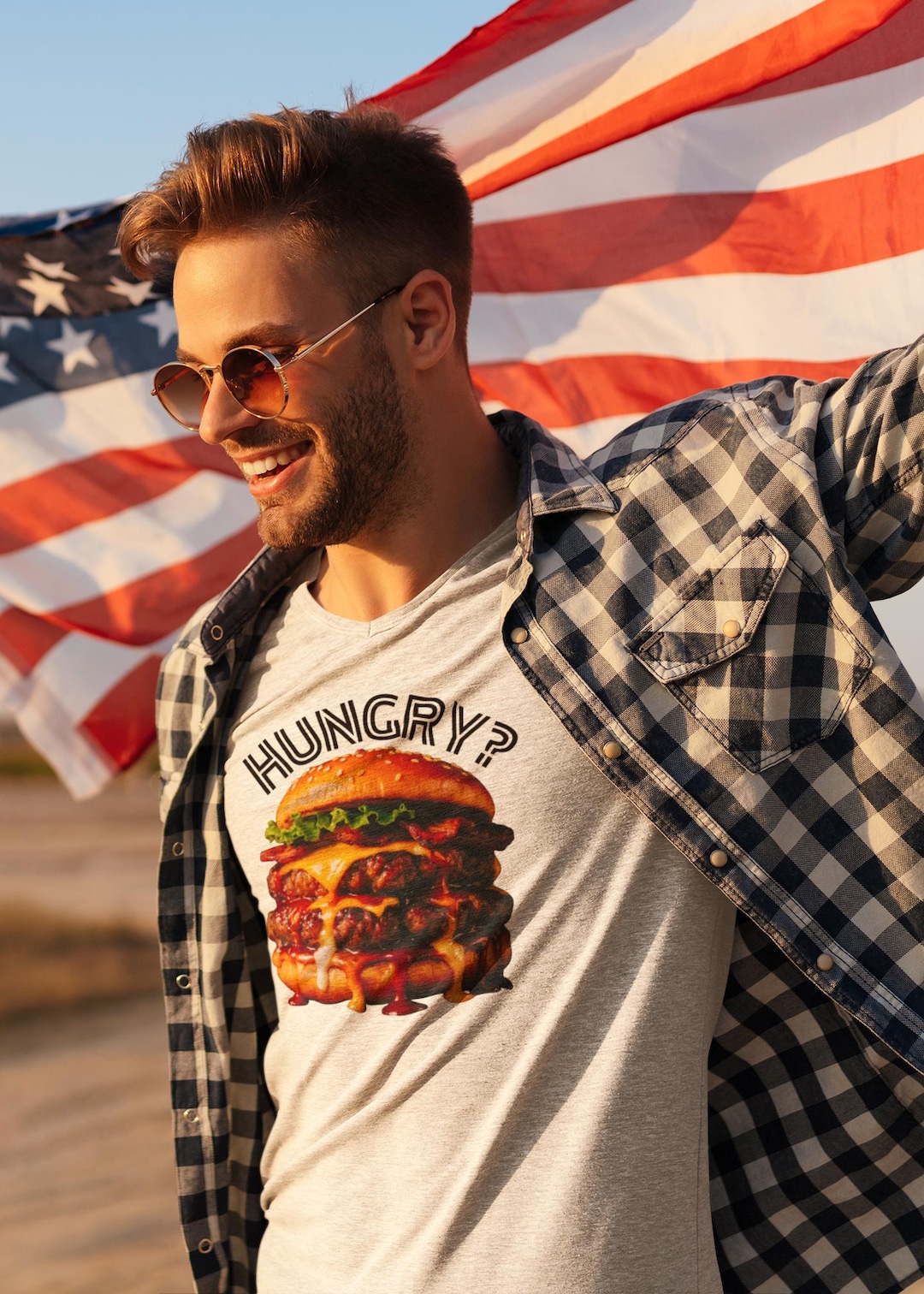 Hungry? Burger Graphic T-shirt. - Etsy