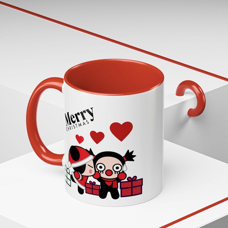 Coffee Mug, Pucca and Garu Christmas Mug, Holiday Gift, Ceramic Cup ...